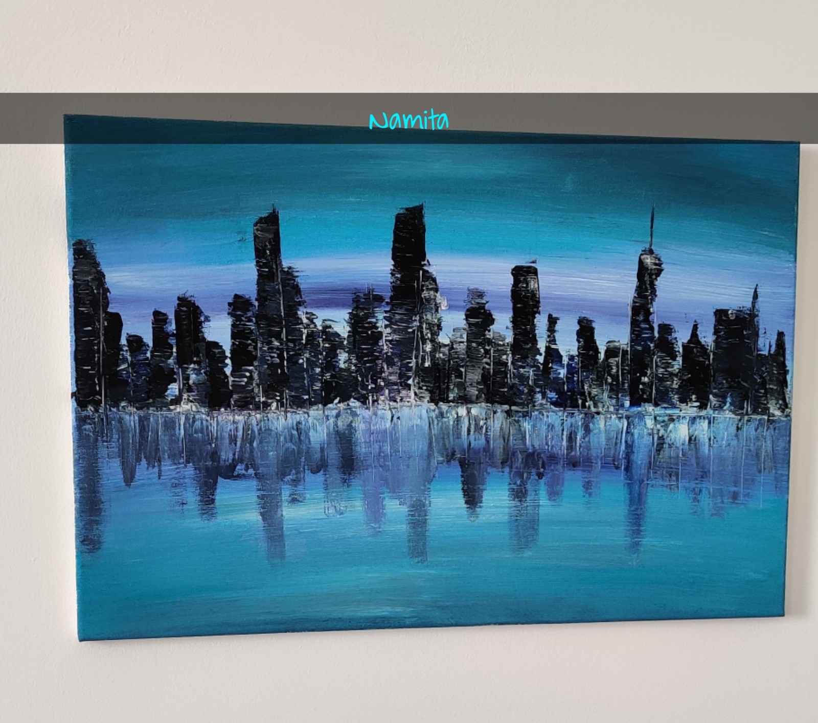 CITY OF REFLECTION ACRYLIC PAINTING - Artchic
