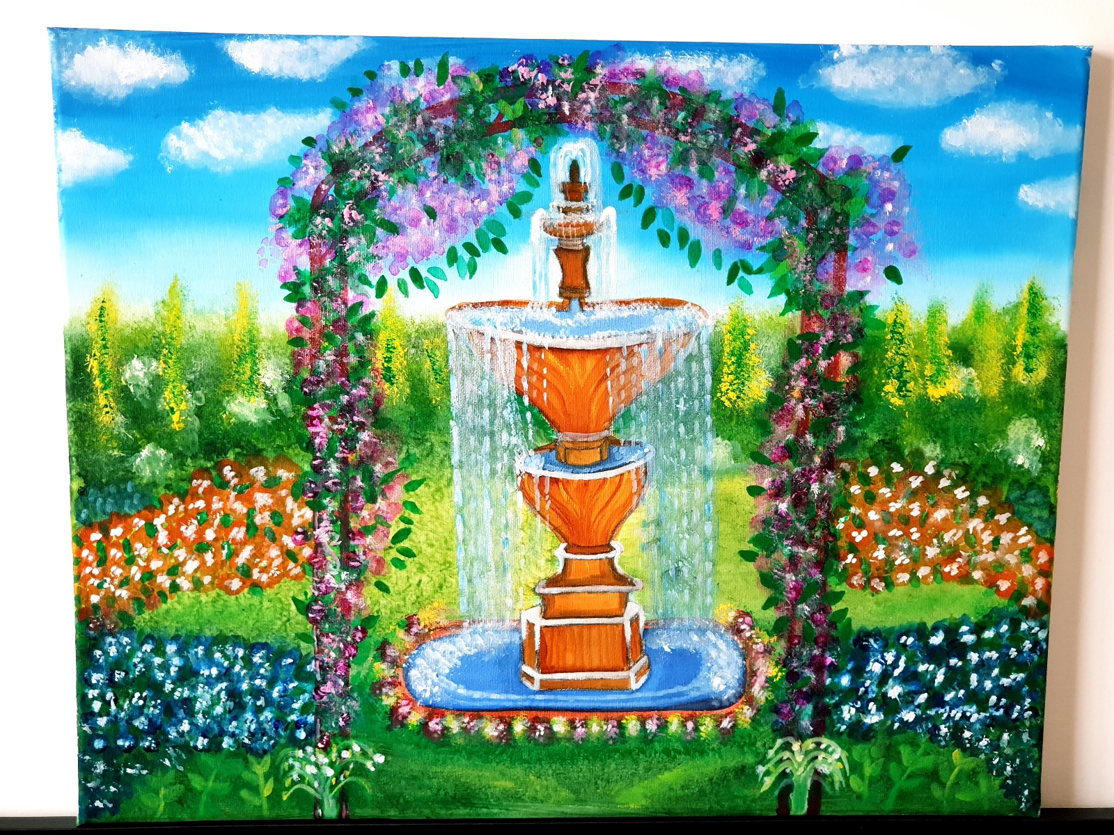 Fountain in garden. - Artchic