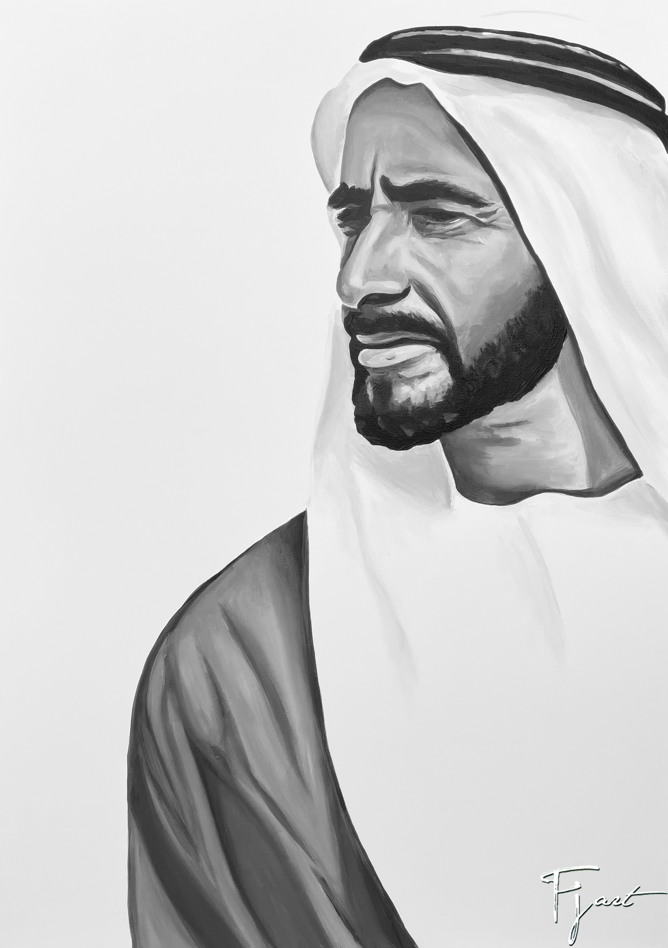 His Highness Sheikh Zayed Bin Sultan Al Nahyan, the Father - Artchic